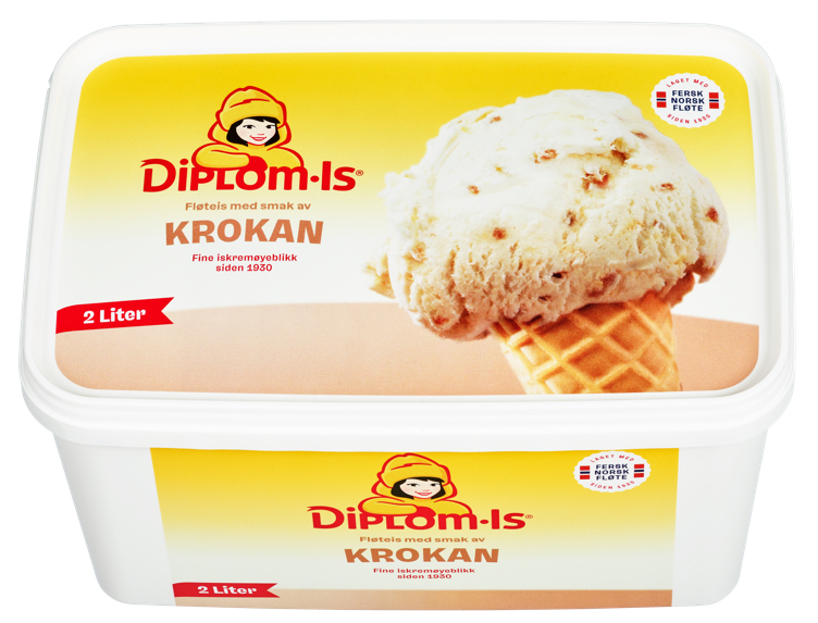Diplom-is ice cream crushed nougat 2l - sg.no